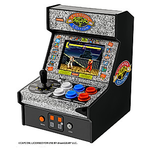 My Arcade Street Fighter 2 Champion Edition Micro Player-Fully Playable, Includes CO/VS Link for Multiplayer Action, 7.5 Inch Collectible, Full Color Display, Battery or Micro USB Powered