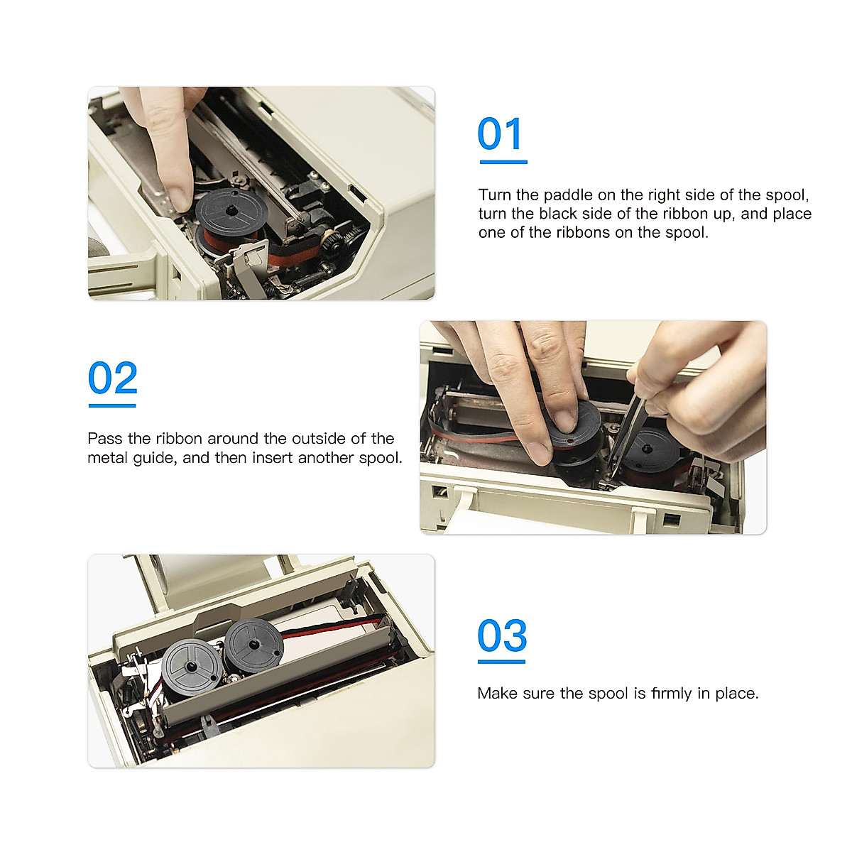 LxTek Replacement for GR24 Universal Twin Spool Calculator Ribbon use with Nukote BR80c, Sharp El 1197 P III, Porelon 11216, Dataproducts R3027 (Black/red, 12-Pack) Tray