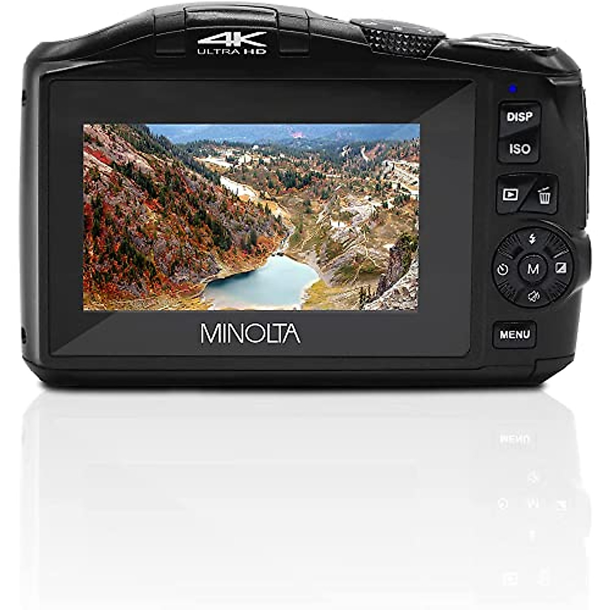 Minolta MND50-BK 48 MP 4K Ultra HD 16X Digital Zoom Digital Camera (Black) Bundle with Deco Photo Point and Shoot Field Bag Camera Case (Black/Red)