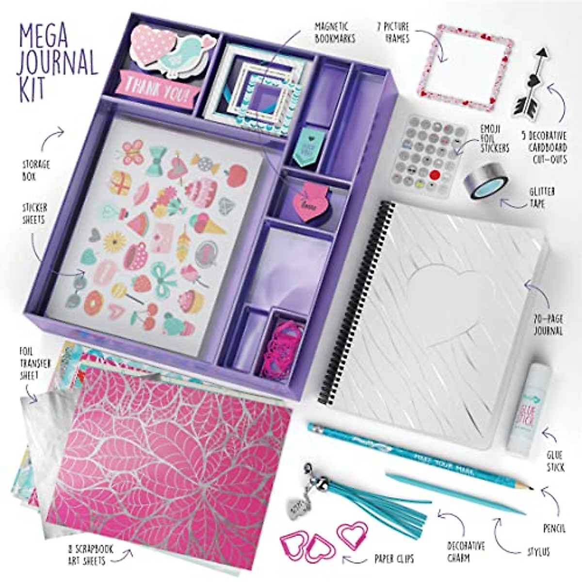 DIY Journal Kit for Girls - Great Gift for 8-14 Year Old Girl - Cool Birthday Easter Gifts Ideas for Teens - Fun, Cute Art & Crafts Kits for Tween Teenage Kids - Scrapbook & Diary Supplies Toy Set