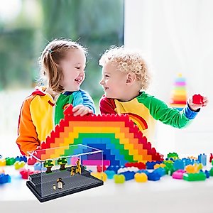 DOUBLE 2 C Display Case for Minifigures Action Figures Blocks, 3-Level Acrylic Display Case, Clear Display Box Storage Fit for Lego Minifigure, Gifts for Lego Lovers (Black)