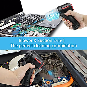 Meudeen Air Duster - Computer Vacuum Cleaner - for Keyboard Cleaning- Cordless Canned Air- Powerful 35000RPM- Energy-Efficient (Air-01)