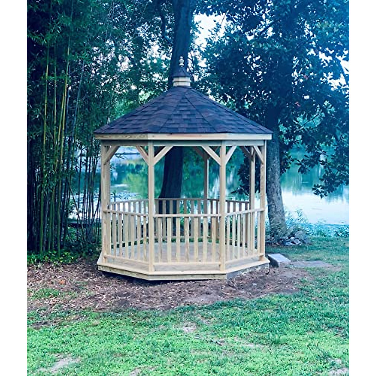 Amish-Crafted 12' Wood Octagon Gazebo-in-a-Box (Harvard Slate)
