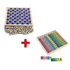 DANNI Montessori Baby Wood Math 1-100 Digital Cognitive Teaching Aids 1010 Multiplication Table Children Math Number Educational Toys