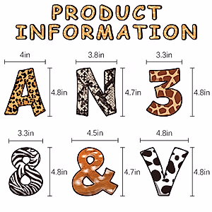 80 Sheets Animal Prints Letters Cutout Animal Print Bulletin Board Letters and Number Accents Safari Animal Texture Letters Wall Decors with Glue Point Dots for Kids Nursery School Classroom