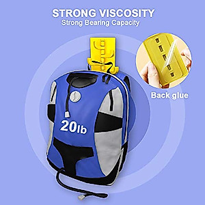 Surogar Self Adhesive Heavy Duty 20 lb(Max) Wall Hooks& Ceiling Hanger ,Organize and Decorate Your Kitchen Bathroom Ceiling Office (4 Pack 4 Colour)