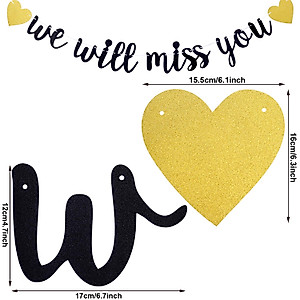 25 Pieces Office Leaver Party Supplies We Will Miss You Banner Coworker Going Away Balloons for Retirement Farewell Going Away Office Work Graduation Party Decorations