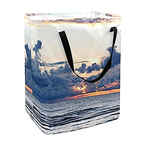 View Sea Laundry Basket Large Cloth Organizer Bag Basket Foldable Laundry Hamper with Handles