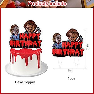 37 PCS Chucky Cupcake Toppers for Horror Movie Theme Party Birthday Party Wedding Baby Shower Anniversary Party Cake Dessert Decorations Supplies Picks