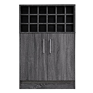 Christopher Knight Home Ridgecrest Mid-Century Modern Danish Styling Faux Wood Wine and Bar Cabinet, Sonoma Grey Oak