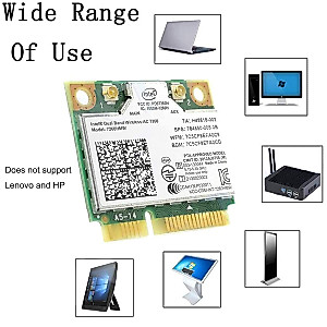 Intel Dual Band Wirless- MQUPIN Intel 7260.HMW Dual Band Wireless Card-AC 7260 Network Adapter+Bluetooth 4.0 USE for Intel AC Half Mini Pcie Card 802.11 b/a/g/n/ac(1 Pack)