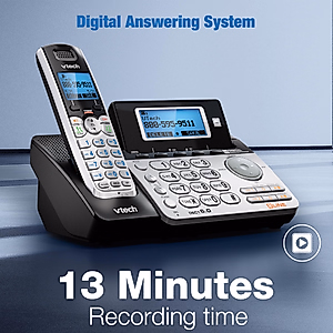 VTech DS6151-2 2 Handset 2-Line Cordless Phone System for Home or Small Business with Digital Answering System & Mailbox on each line, Silver