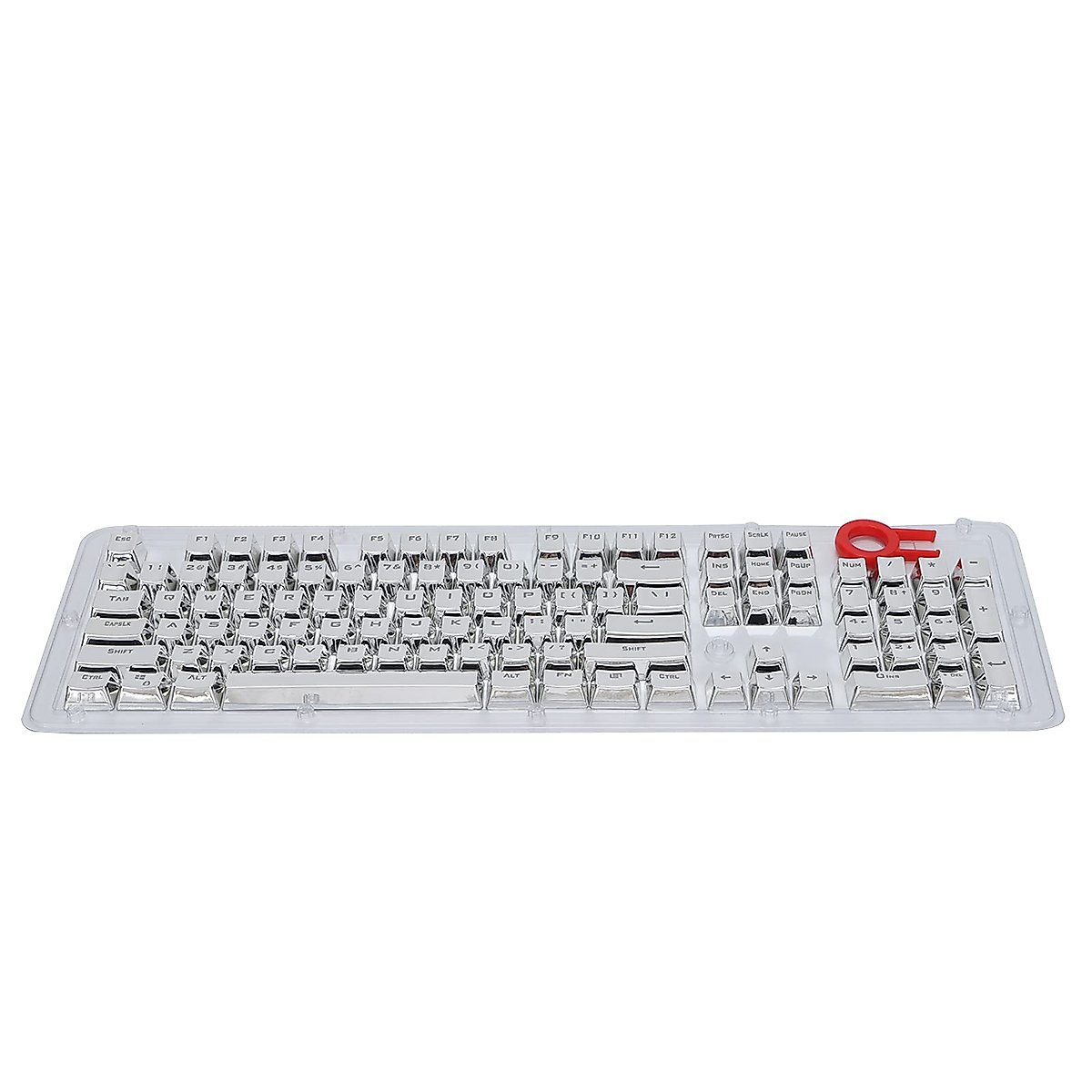 104Pcs Keycaps,DIY Personalized Design Metallic Durable Stable Two Tone Translucent Backlit Mechanical Keyboard Caps,Gaming Keyboard Replacement Parts(Silver)