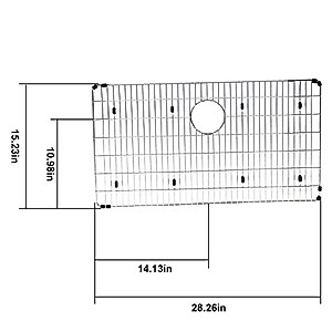 EBG2815 Stainless Steel Bottom Grid,for Elkay sink bowls 28-1/4" x 15-1/4" x 1-1/4"Sink Grid,Sink Rack for Bottom of Sink,Kitchen Sink Grid,Sink Protector,Sink Bottom Grid