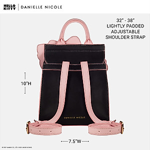 Danielle Nicole Hello Kitty, Bow Design Purse Backpack, Black, Mini