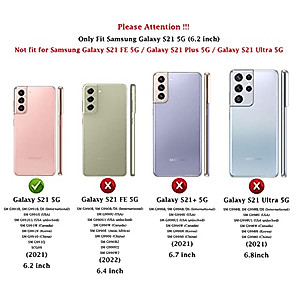 for Samsung Galaxy S21 Case with Camera Lens Cover HD Screen Protector, Dual Layer Military-Grade Drop Tested Magnetic Ring Holder Kickstand Protective Phone Case for Samsung Galaxy S21 5G (Black)