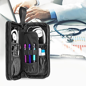 Damero Hard Stethoscope Case Holds 2 Stethoscopes, Stethoscope Carrying Case Compatible with 3M Littmann/ADC/Omron/MDF Stethoscope and Accessories, Black