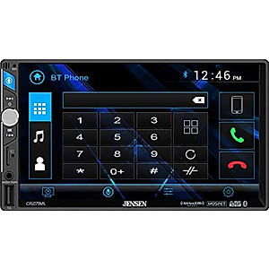 Jensen CR271ML 7 inch LED Digital Multimeda Touch Screen Double Din Car Stereo | SiriusXM-Ready l Push to Talk Assistant | Backup Camera Input | Bluetooth | USB Fast Charging | microSD
