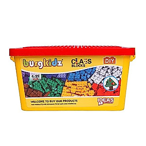 burgkidz Building Bricks 568 Pieces Toys, Classic Building Blocks Includes Wheels, Door, Window, Compatible Bulk Block with Storage Box and Baseplate, STEM Educational Gift for Kids 3+ Year