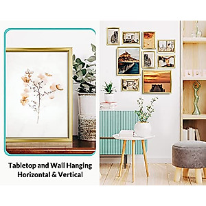 LaVie Home 8x10 Picture Frames (1 Pack, Gold) Simple Designed Photo Frame with High Definition Glass for Wall Mount & Table Top Display