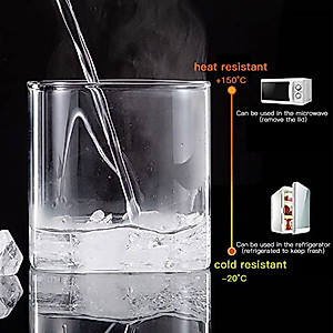 JOUALY 8-Pack Glass Food Storage Jar 8 oz,100% Sealed Borosilicate Glass Bamboo Glass Jars with Bamboo Lid and Bamboo Spoon for Candy, Spices, Coffee Beans, Nuts, Condiments, Cookies, Flour,Tea