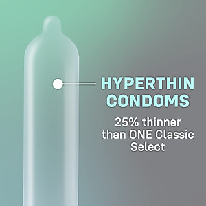 ONE® Vanish® Hyperthin® Condoms | Vegan-Friendly Ultra-Thin Latex Condoms | Non-GMO | Natural Rubber Latex | 12-Pack