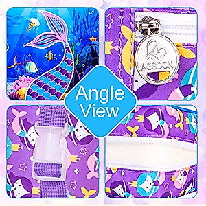 2PCS Toddler Booster Seat for Dining Table, Chair Increasing Cushion for Baby Kids, Washable Thick Chair Seat Pad Mat Strap, Portable Dismountable Adjustable Highchair Booster - Mermaid