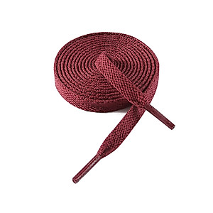 VSUDO 63" Flat Red Shoe Laces for Sneakers (1 Pair-Dark Red-160CM)