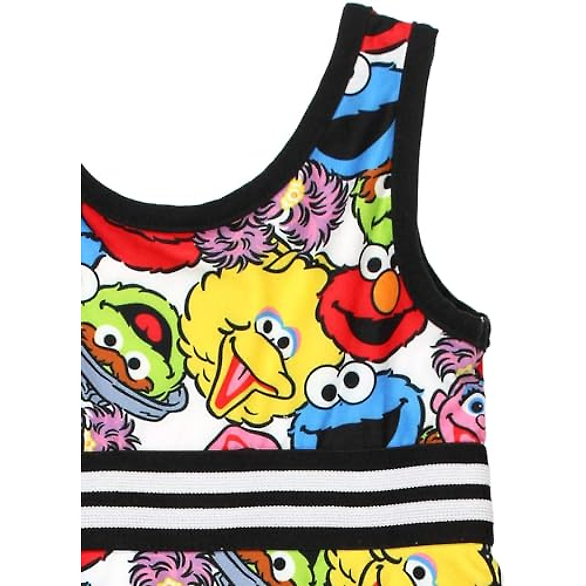 Sesame Street Girls’ Dress with Panties for Infant and Toddler – White/Multicolor