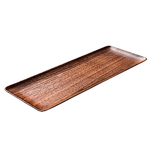 MSMMZ Serving Trays Walnut Wood Serving Tray Square Rectangle Tea Coffee Snacks Tray Breakfast Sushi Dessert Cake Plate Hotel (Color : Plus 15x40)