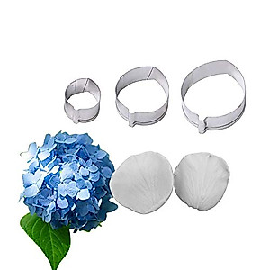 AK ART KITCHENWARE Sugarpaste Flower Veiner and Cutters Set Silicone Veining Molds Fondant Cake Decorating Tools for Bakery (Hydrangea Petal Vein)