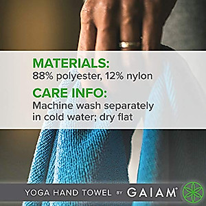 Gaiam Yoga Hand Towel, Blue Shadow Small