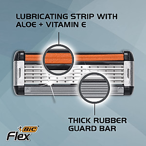 Bic Flex 5 Hybrid Razor - 1 Count Handle & 3 Count Cartridges Per Package - Pack of 2 Packages