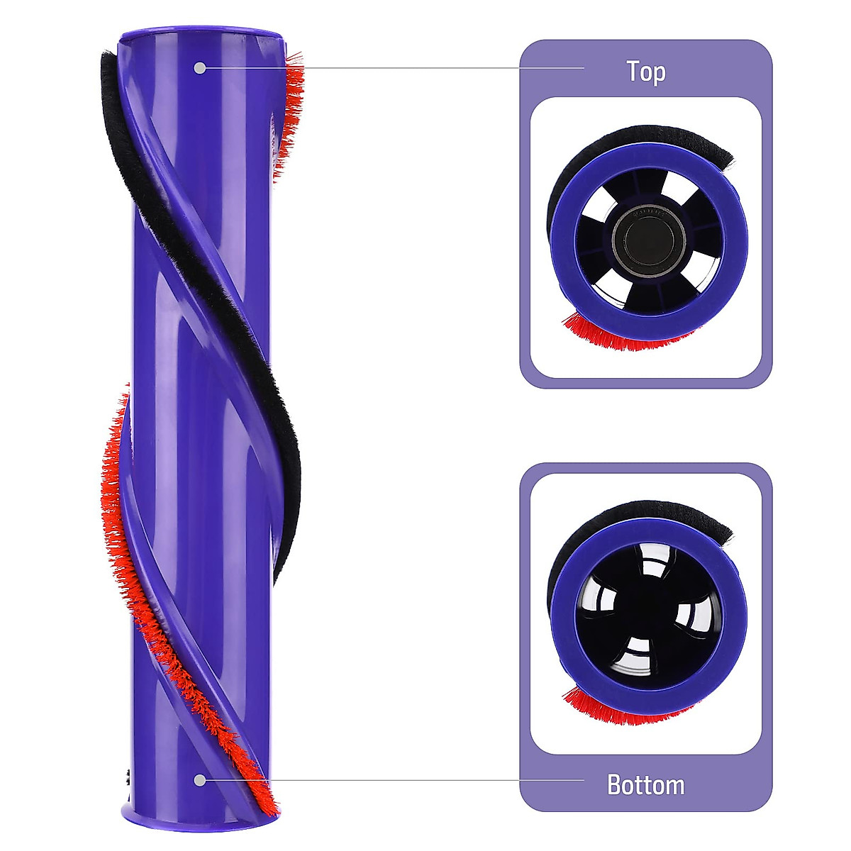 WIOR Roller Brush Roll Bar Replacement Compatible with Dyson V8 Cordless Vacuum Cleaner Part No. 967485-01, Brushroll Roller Brush Bar Replacement Attachment for Dyson V8