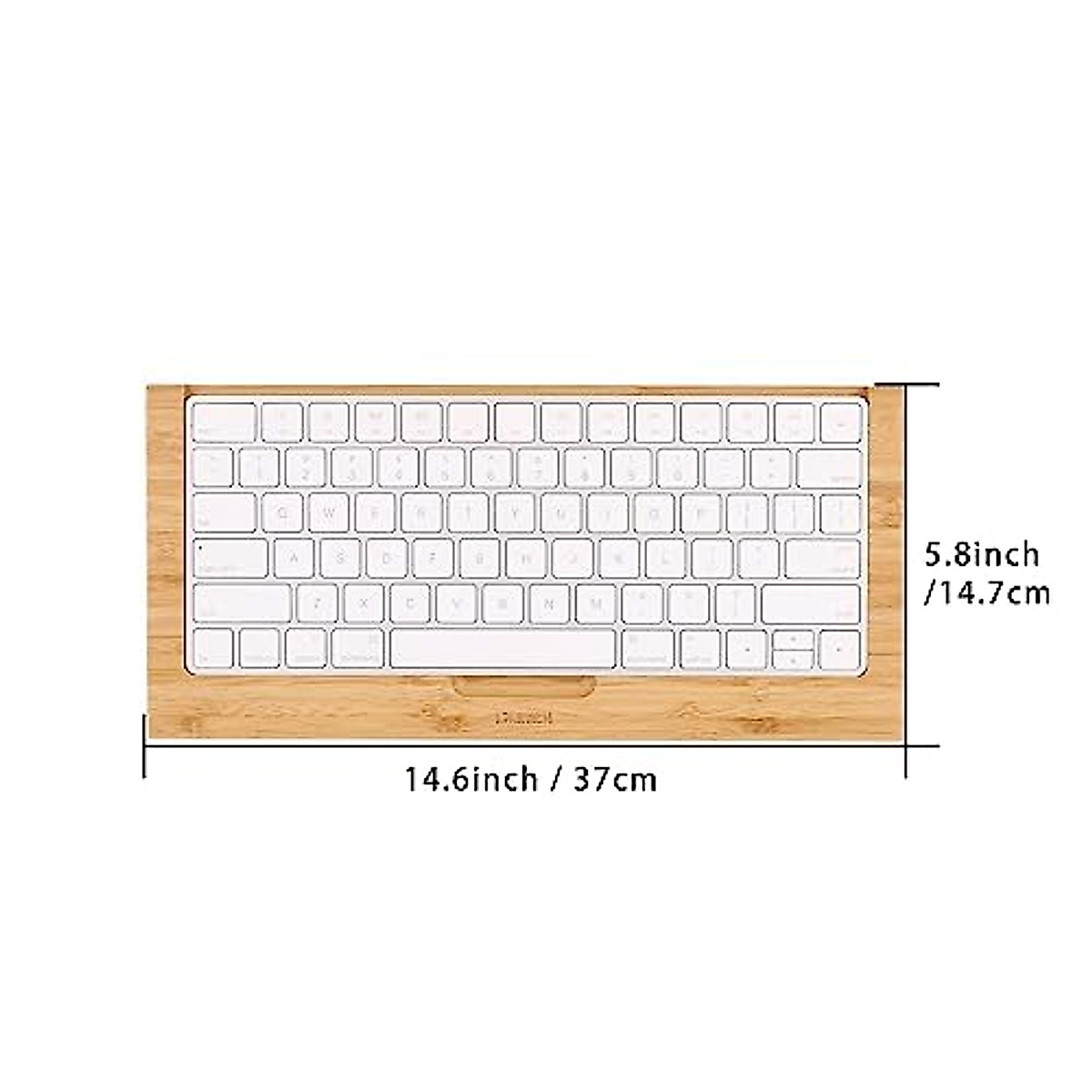 SAMDI Wooden Keyboard Tray, 2nd Generation Wireless Keyboard Tray for iMac Bluetooth Stand Base Keyboard Mounting Platform Shelf, Small Slot for Magic Keyboard Storage - (Bamboo)