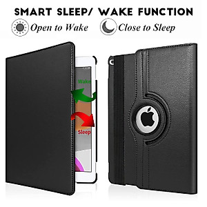 Rotating Case for iPad 9.7 Inch 2018 2017 / iPad Air 2 Case - 360 Degree Rotating Stand Protective Cover with Auto Sleep Wake for iPad 9.7 inch (6th Gen, 5th Gen) / iPad Air 2/ iPad Air (Black)