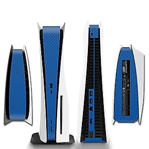 Side Protective Film for PS5 Disk Edition Carbon Fiber Pattern Skin Sticker Decal Cover for PS5 Console Console Skin Sticker (Blue)