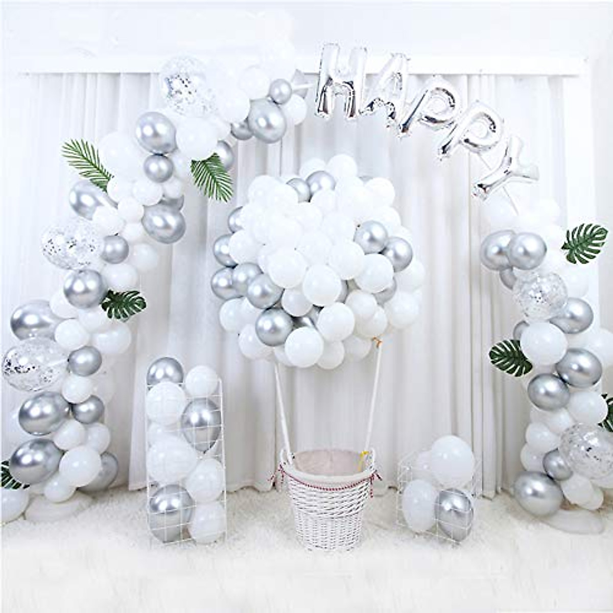 Latex White Balloons for Party 200 pcs 5 inch Macaron White Balloons for Baby Shower Birthday Wedding Engagement Anniversary Christmas Festival Picnic-Pastel White