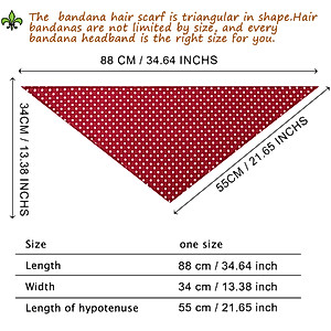 CHLINS 3 PCS Floral Hair Bandanas Kerchief Women Bandana Chiffon Scarf Triangle Kerchief with Ties Head Scarf (Polka dot (Red+Navy+Black))