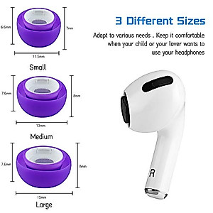 V-liams Upgrade AirPods Pro Soft Silicone with Dust Fence Earbud Tips Compatible with AirPods Pro Earplugs 2 Pairs(Medium/Purple)