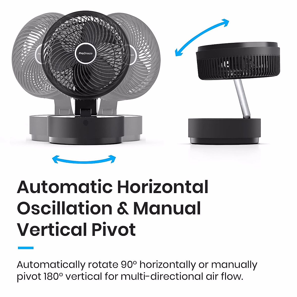 Pro Breeze Personal Table Fan with Remote Control, Fan 8” Desk Fan Powerful Turbo Fan, Whisper Quiet Fan Motor, 24 Speeds, 4 Modes & 12 Hour Timer, Table Fan for Bedroom, Tabletop Fan Air Circulator