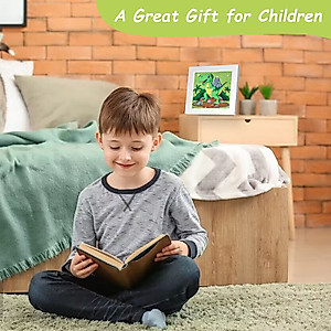 Diamond Art Painting Kits for Kids with Wooden Frames, 5D Diamonds Art and Crafts for Kids, Gem Art Painting by Number Kits for Kids Girls Boys Ages 8-12, (Dinosaur)