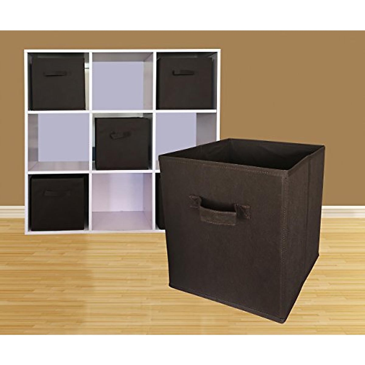Sodynee® Foldable Cloth Storage Cube Basket Bins Organizer Containers Drawers, 6 Pack, CHOCOLATE