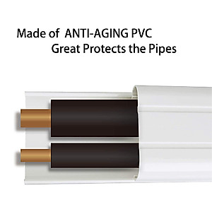 LBG Products PVC Decorative Line Set Cover Kit 3" W 9Ft for Central AC & Heat Pump Systems,Ductless Mini Split Air Conditioner