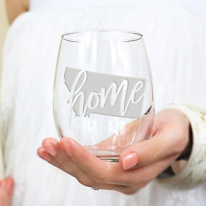 Montana State Stemless Wine Glass - Montana Gift, Montana Wine Glass, Montana Fan Gift