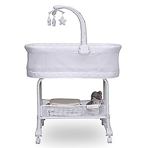 Delta Children SleepCool Rocking Bassinet with Airflow Mesh, Pink Fresco