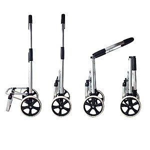Hand Trucks Folding Shopping Trolley Light Portable with 2 Round Shopping Cart Luggage Bag Groceries Trolleys ( Size : A )