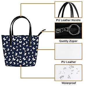 Fashionable women's handbag tote bag, Butterflies Seamless Patternprinted shoulder bag is light and durable