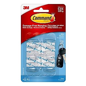 Command 17006CLR 17006CLR-ES Hooks, Clear, 36 count