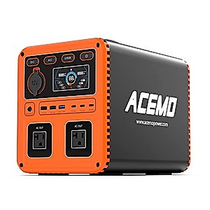 ACEMO Portable Power Station 666Wh LiFePO4 Battery Power Station with 2x700W(Surge 1000W) AC Outlets, 360W AC Inputs Fast Charging Solar Generator for Camping, Home Backup, Emergency